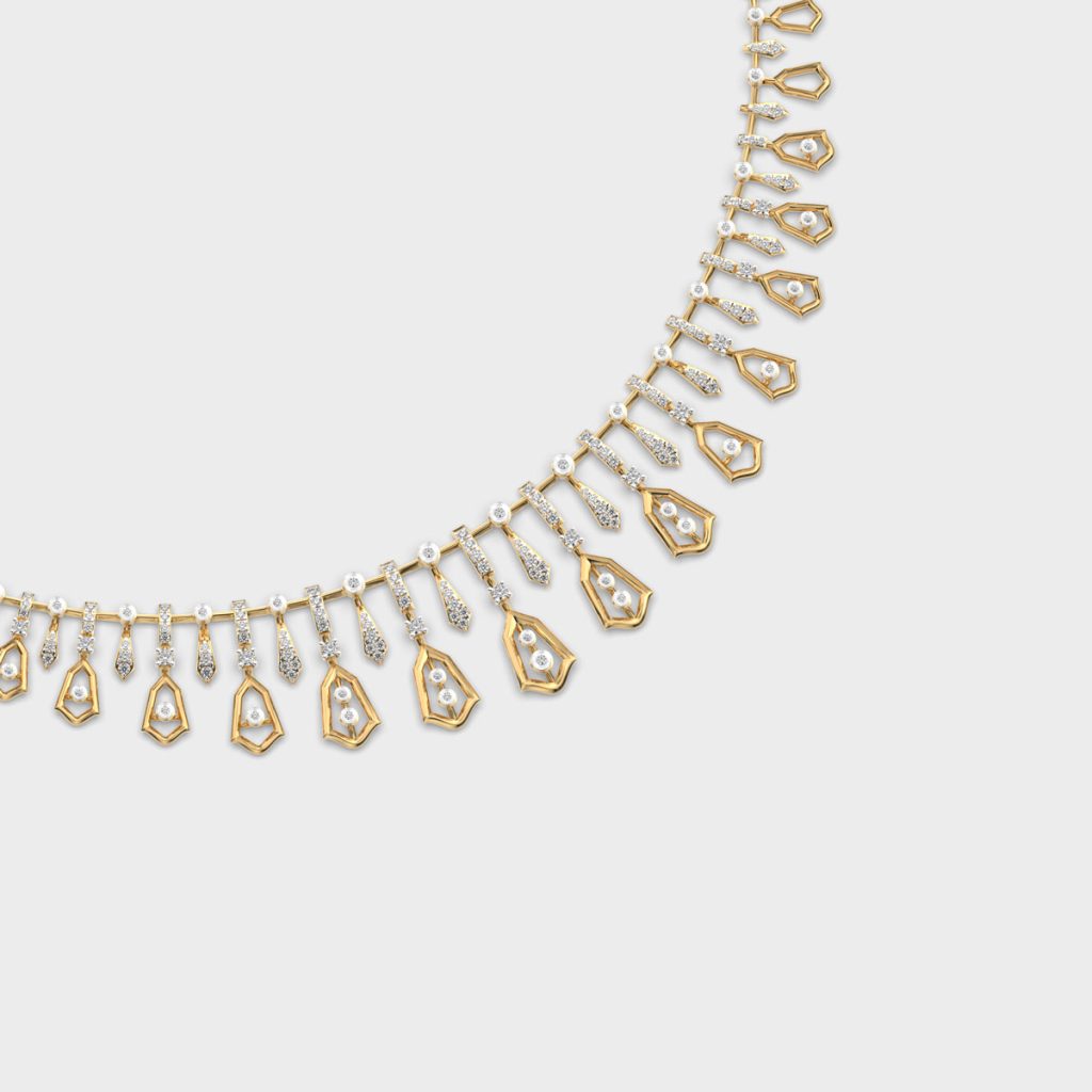 Queens Flowing Diamond Drops Necklace
