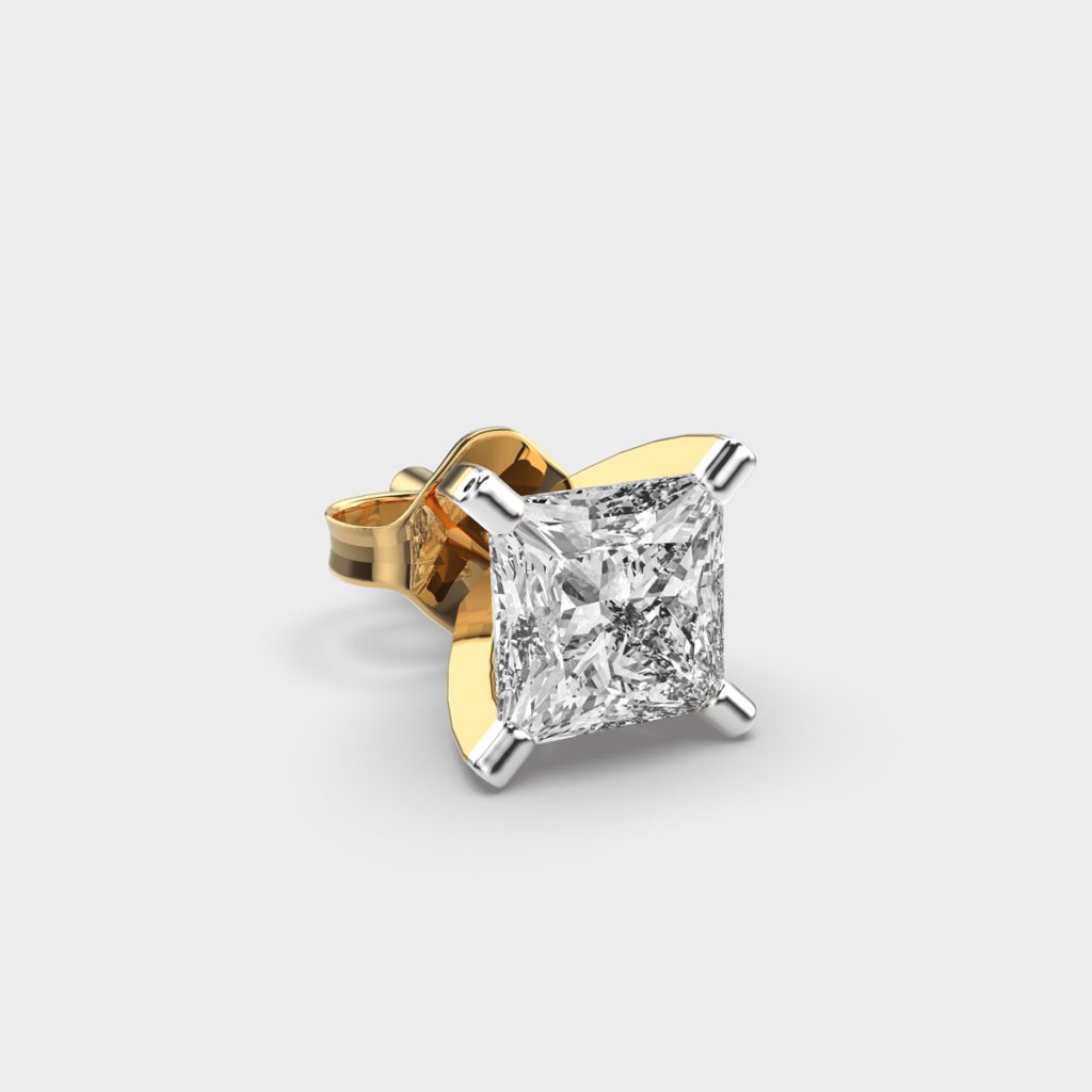 Nova Princess Cut Diamond Stud